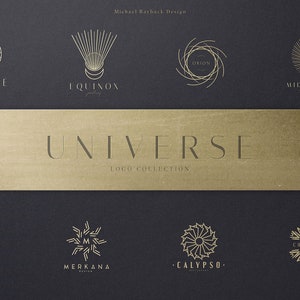Celestial Logo Bundle - Logo Collection - Logo Template - Logo Kit - Branding - Golden Logo ...