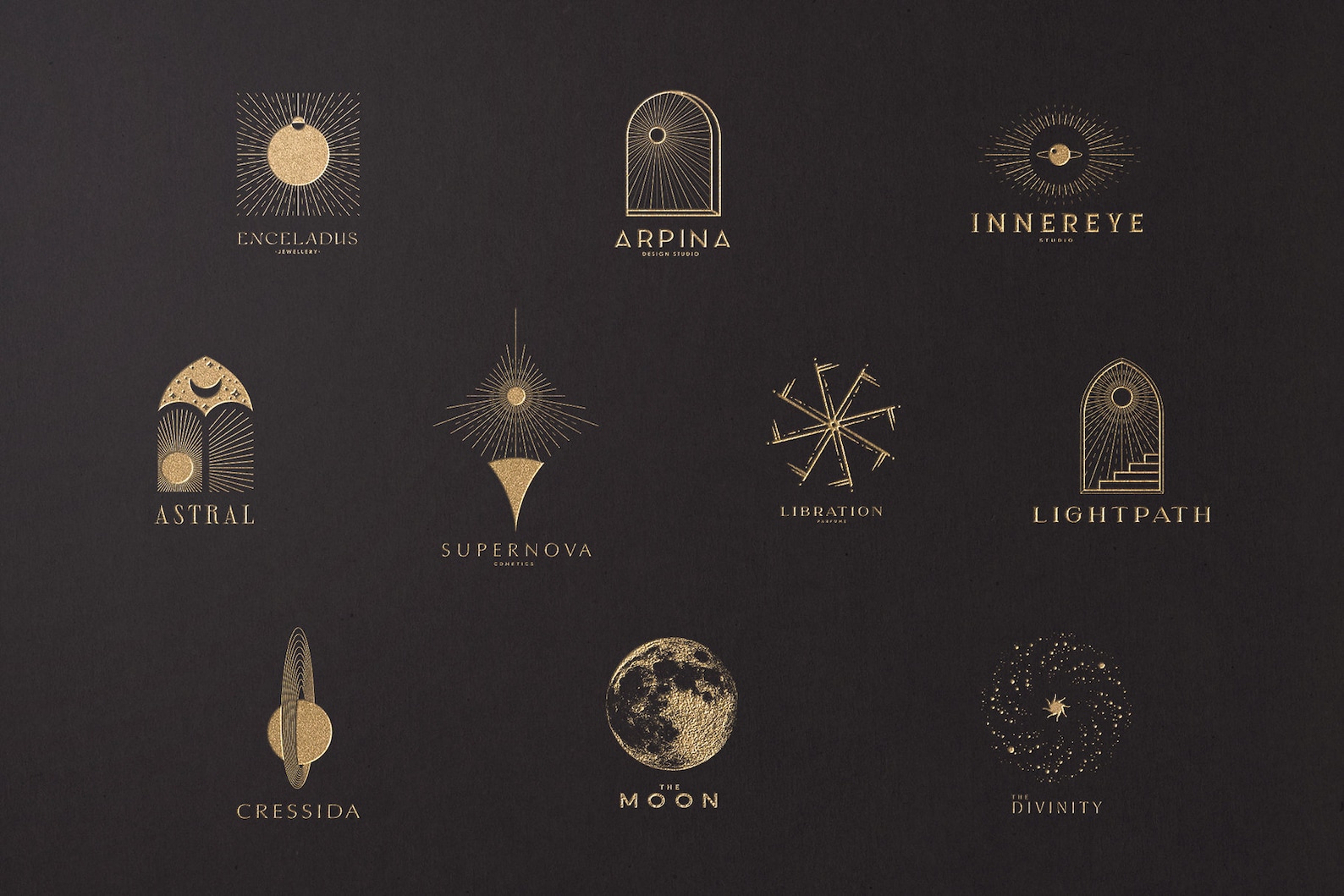 Celestial Logo Collection - Space Logo - Cosmic Elements - Star Logo ...
