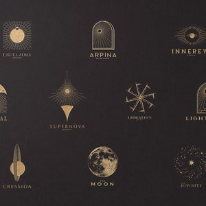Celestial Logo Collection - Space Logo - Cosmic Elements - Star Logo ...
