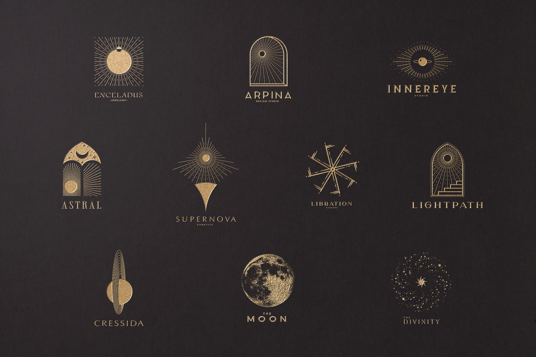 Celestial Logo Collection - Space Logo - Cosmic Elements - Star Logo ...