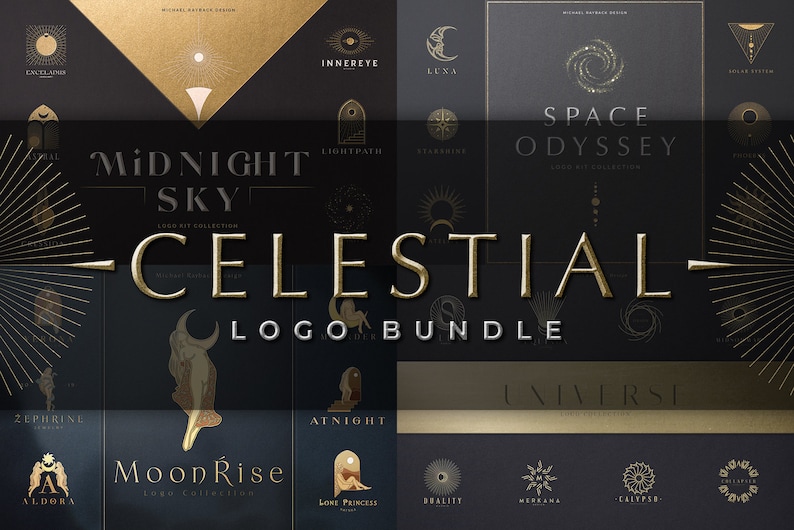 Celestial Logo Bundle Logo Collection Logo Template Logo - Etsy