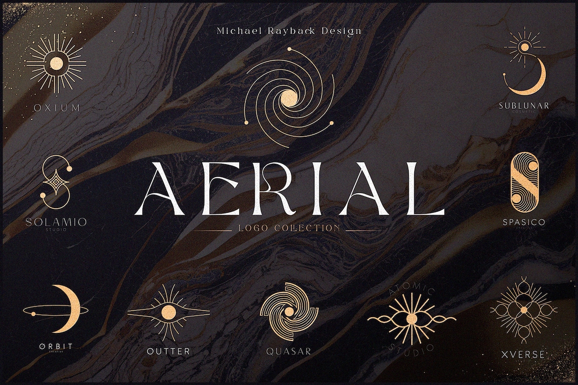 Celestial Logo Collection - Elegant Cosmic & Space Designs - Etsy