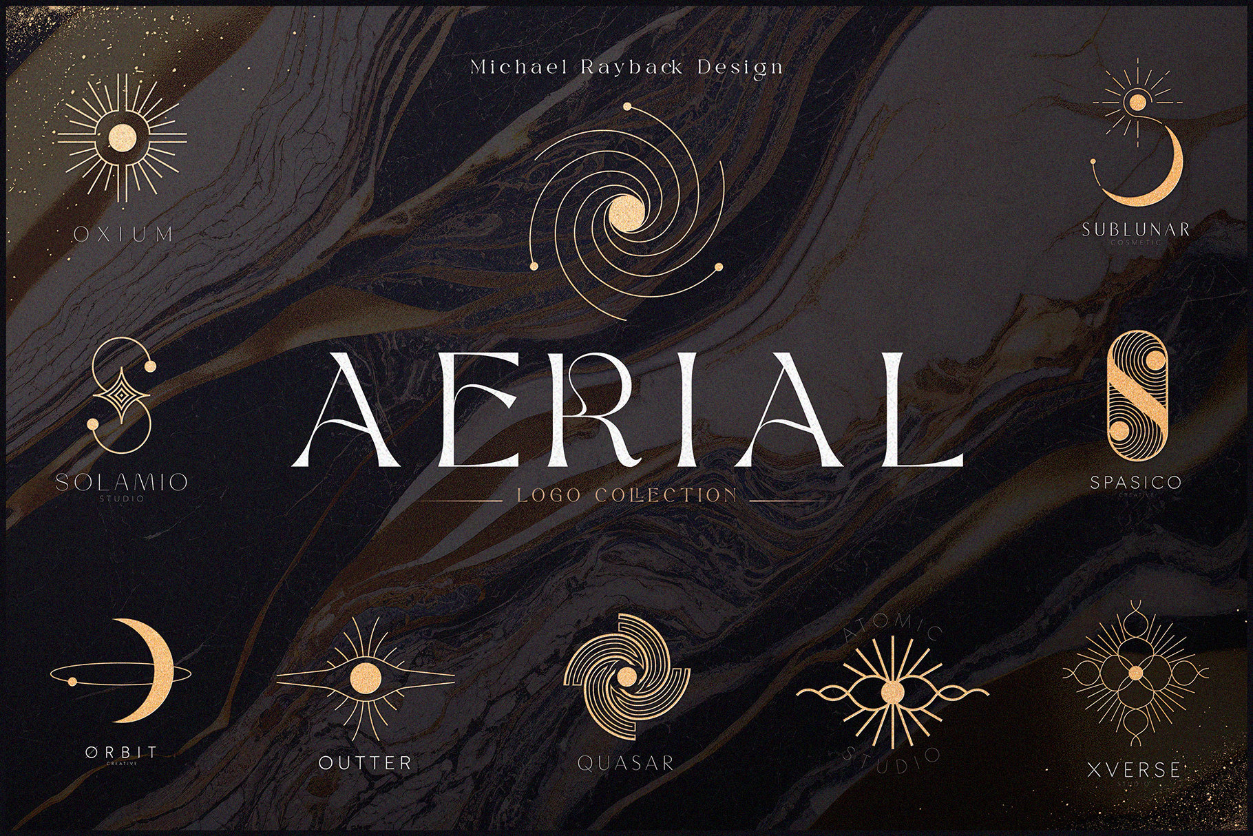 Aerial Logo Collection Classic Celestial Logos Custom Logo Premade Logo Astrology Astrology ...