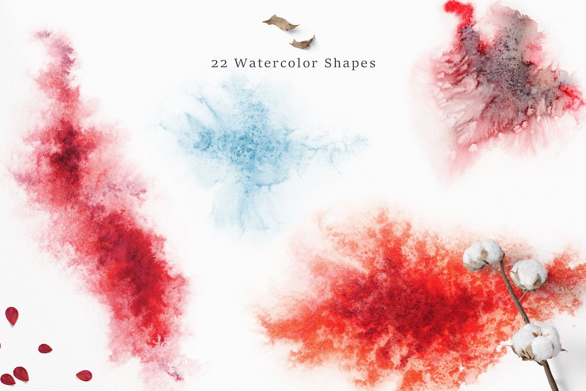 Watercolor Shapes - Watercolor Clipart - Watercolor Elements - Digital ...