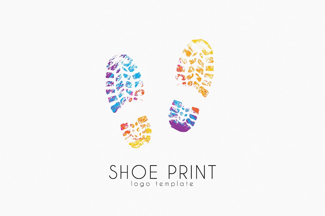 Shoe Print Logo - Shoe Print Illustration - Shoe Logo - Color Shoes ...