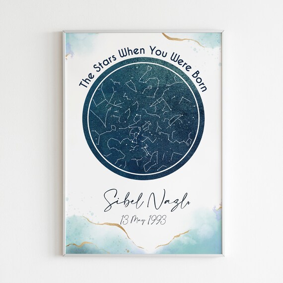 Custom Star Map Date Anniversary Print Star Map Birth | Etsy
