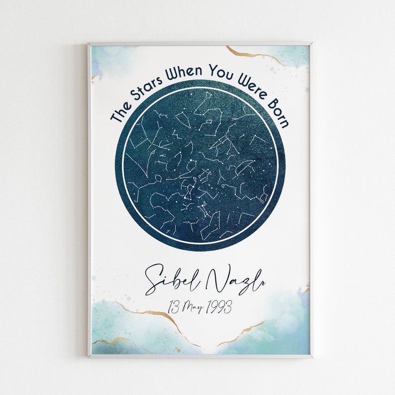 Custom Star Map Date Anniversary Print Star Map Birth - Etsy