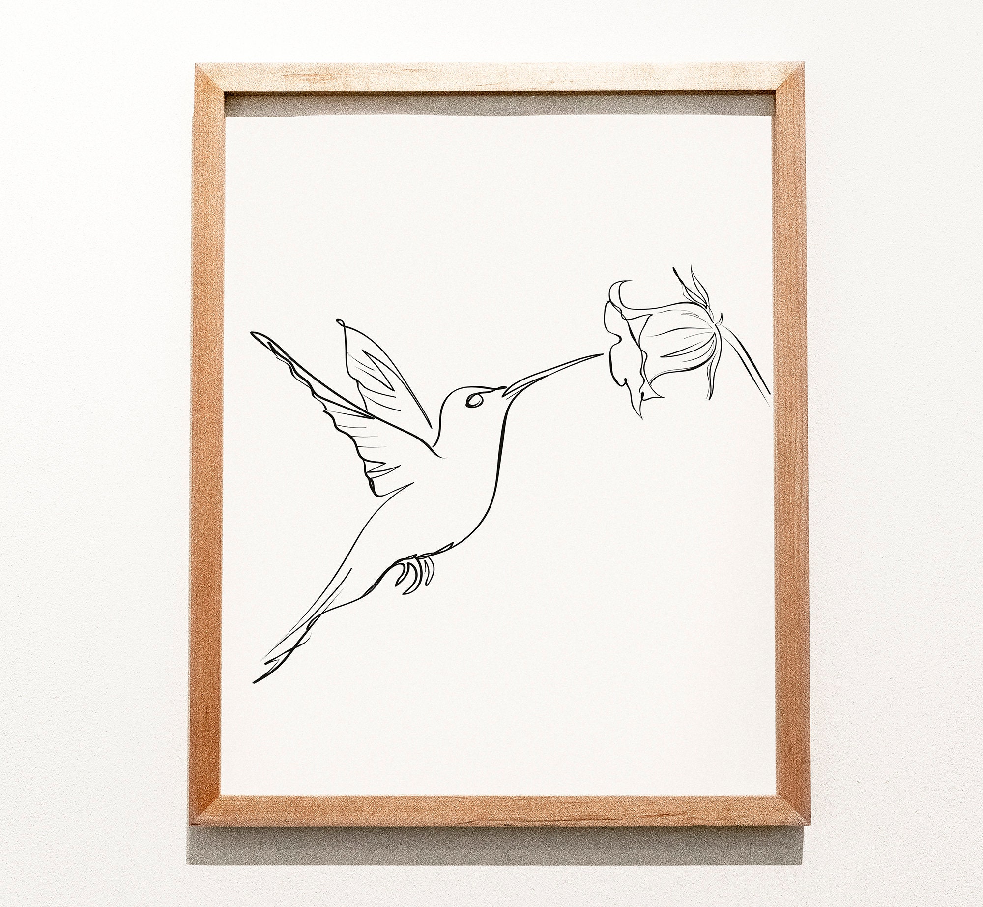 Minimalist Hummingbird One Line Art Abstract Animal Drawing - Etsy