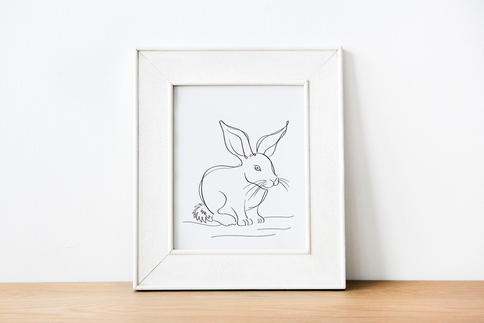 Minimalist Rabbit One Line Art Abstract Animal Drawing Print | Etsy