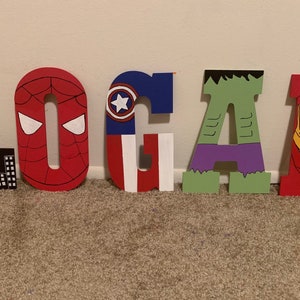 Superhero Theme Letters, Wall Letters, Wood Letters, Personalized ...
