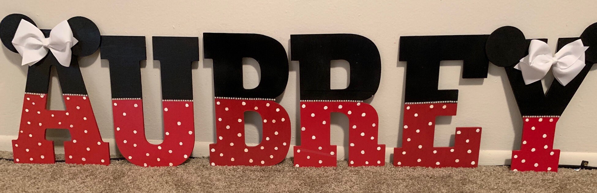 Minnie & Mickey Mouse Inspired Theme Letters Disney Wooden | Etsy