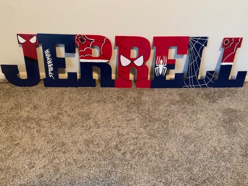 Spider-man Inspired Theme Letters, Wall Letters, Wood Letters ...