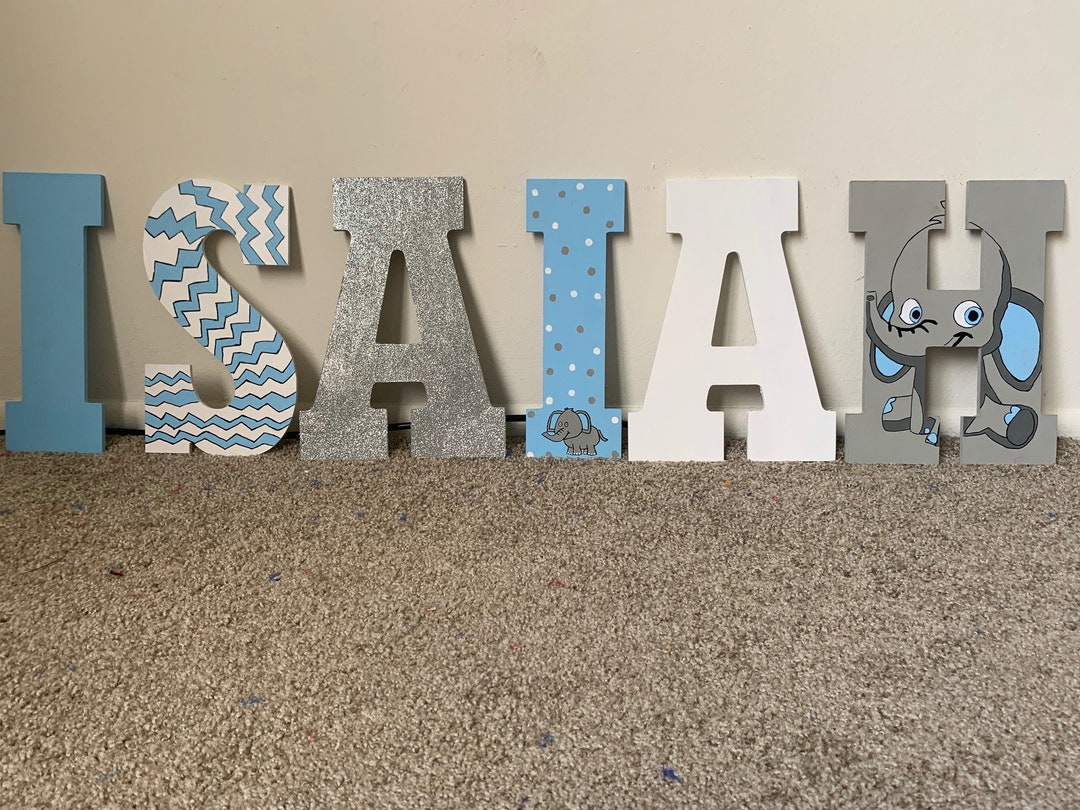 Baby Elephant Theme Letters, Baby Shower, Nursery, Kid Decor ...