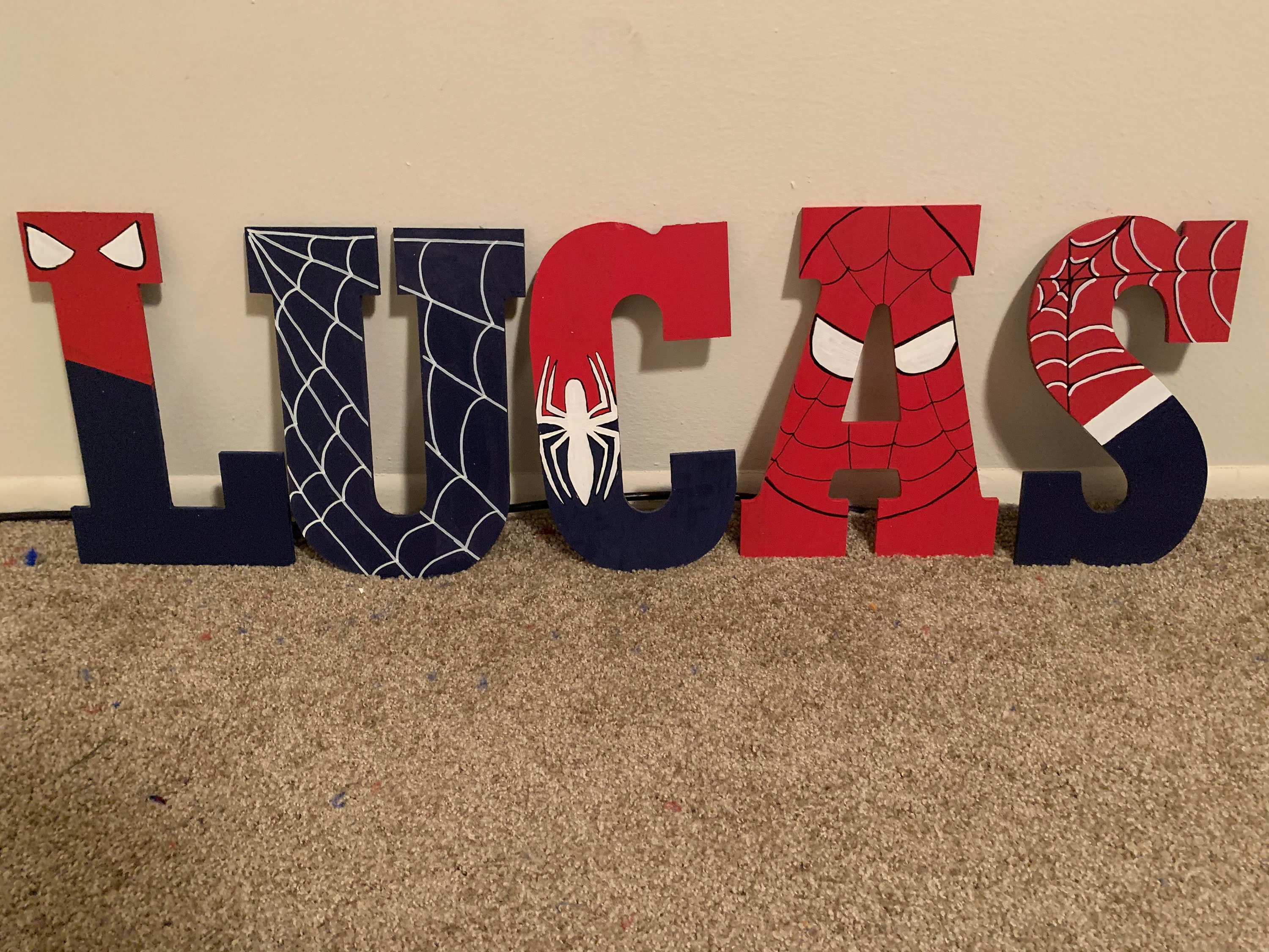 Spider-man Inspired Theme Letters Wall Letters Wood Letters - Etsy