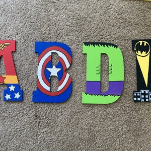 Superhero Theme Letters, Wall Letters, Wood Letters, Personalized ...