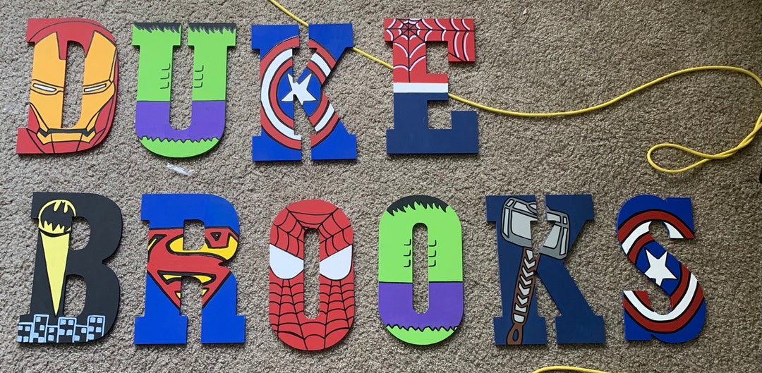 Superhero Theme Letters, Wall Letters, Wood Letters, Personalized ...