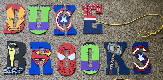 Superhero Theme Letters Wall Letters Wood Letters | Etsy