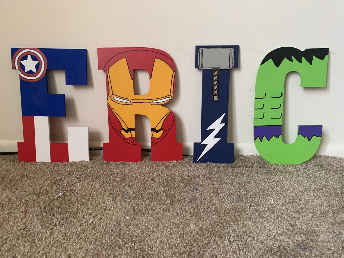 Superhero Theme Letters Wall Letters Wood Letters | Etsy