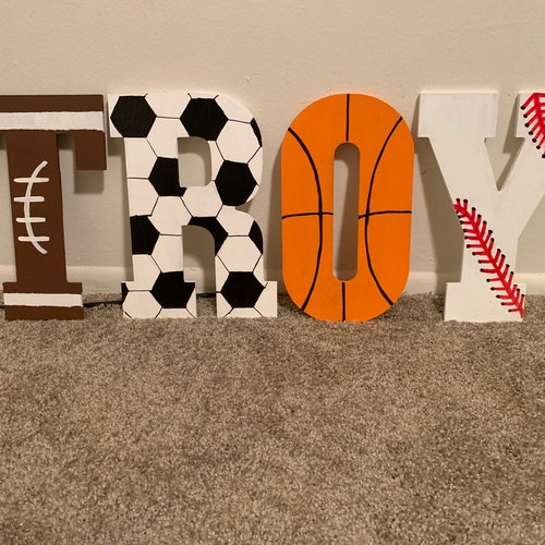 Sport Theme Letters Wall Letters Personalized Letters Kids - Etsy