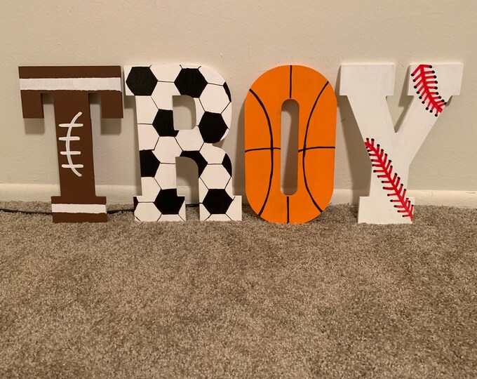 Sport Theme Letters Wall Letters Personalized Letters Kids - Etsy