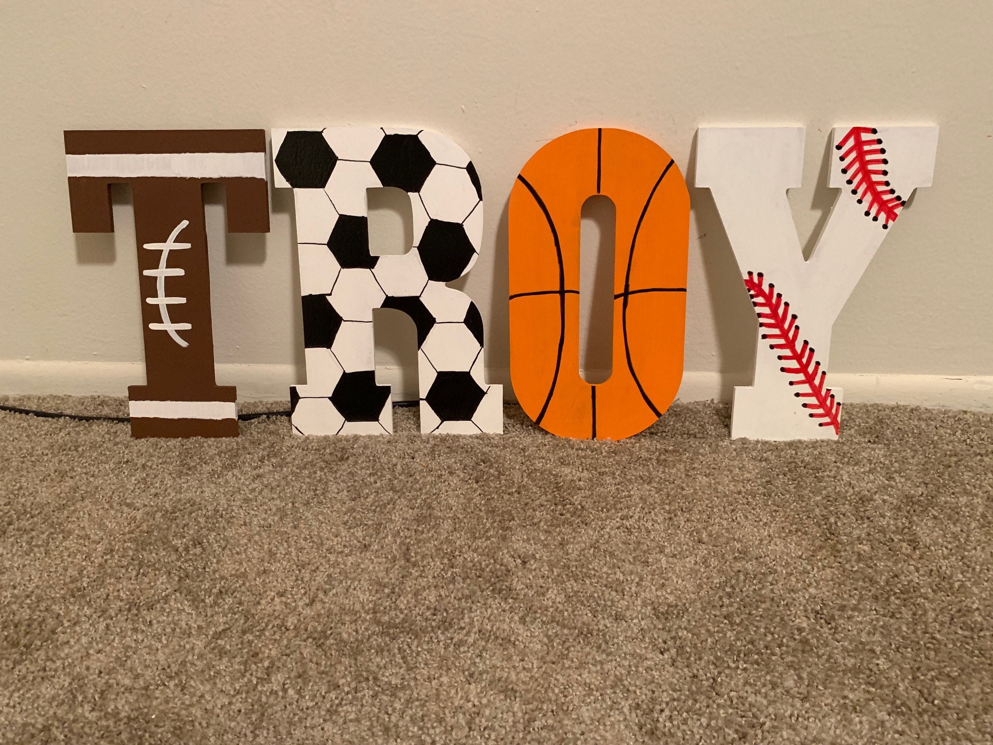 Sport Theme Letters Wall Letters Personalized Letters Kids - Etsy