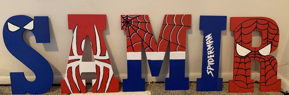 Spider-man Inspired Theme Letters, Wall Letters, Wood Letters ...