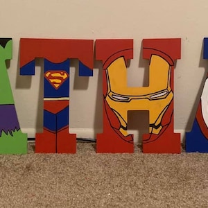 Superhero Theme Letters, Wall Letters, Wood Letters, Personalized ...