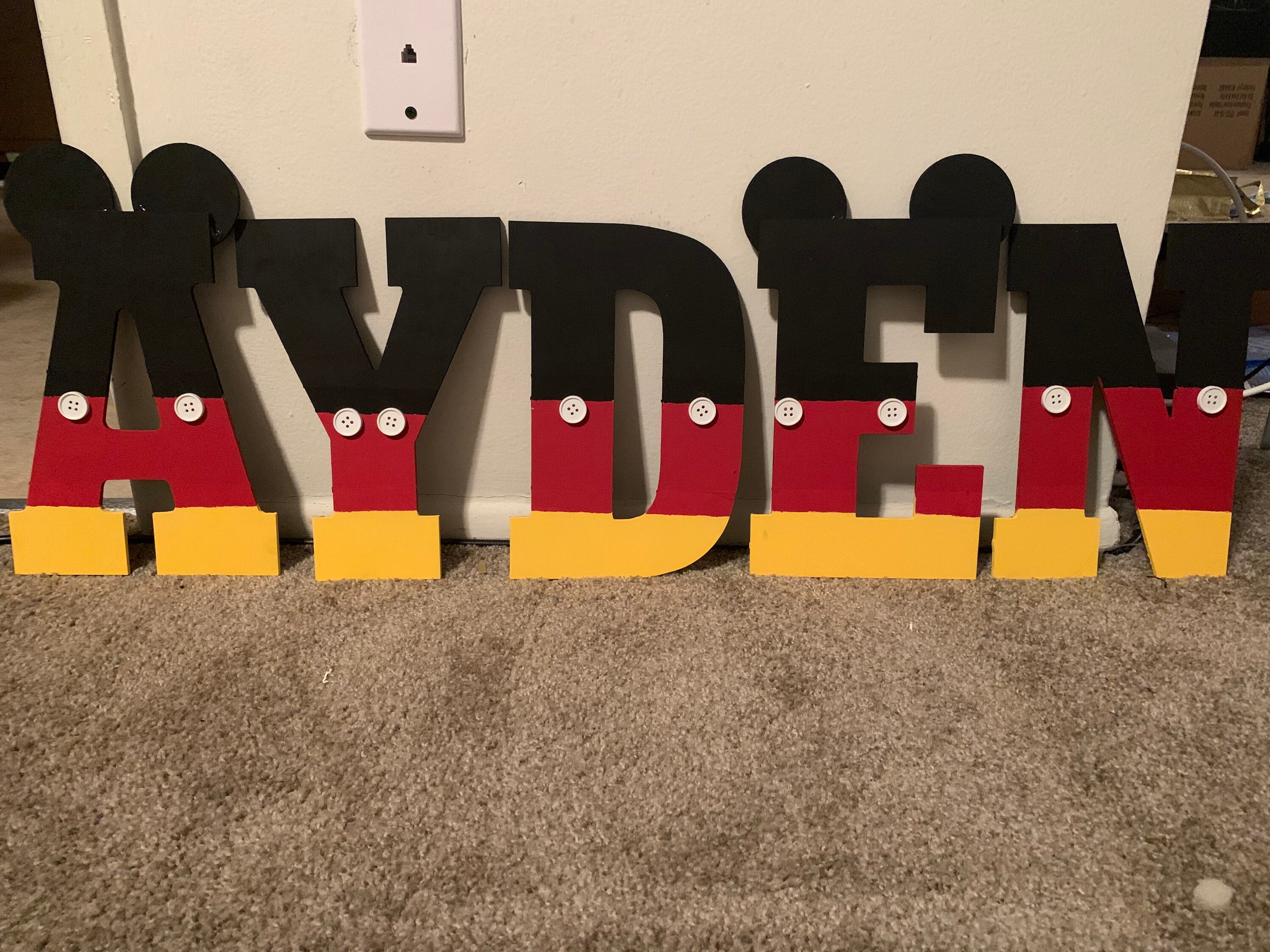 Minnie & Mickey Mouse Inspired Theme Letters Disney Wooden | Etsy