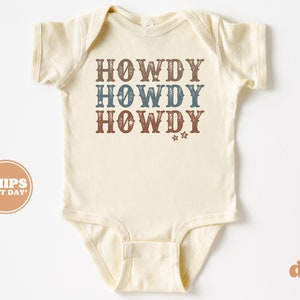 Toddler T-shirt - Howdy Howdy Howdy Kids Retro Tshirt - Western Retro Natural Infant, Toddler ...