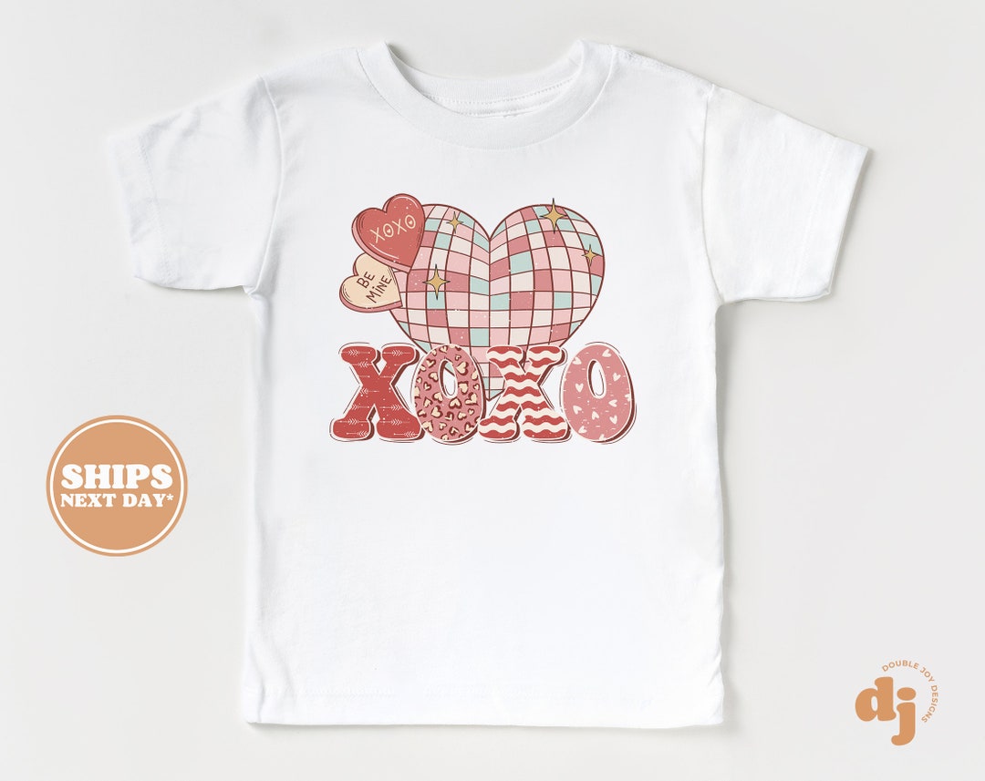 Kids Valentines Day Shirt Be Mine XOXO Kids Retro Tshirt Retro Natural ...