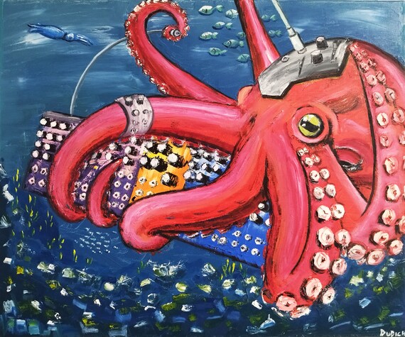 Octopus Oil Painting