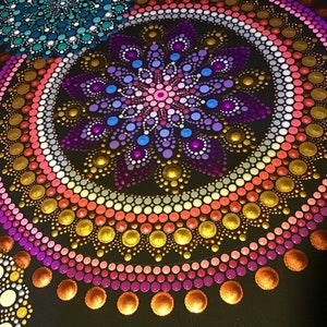 Dot Mandala "joy", Uplifting Wall Decor, Houswarming, Bright Picture ...