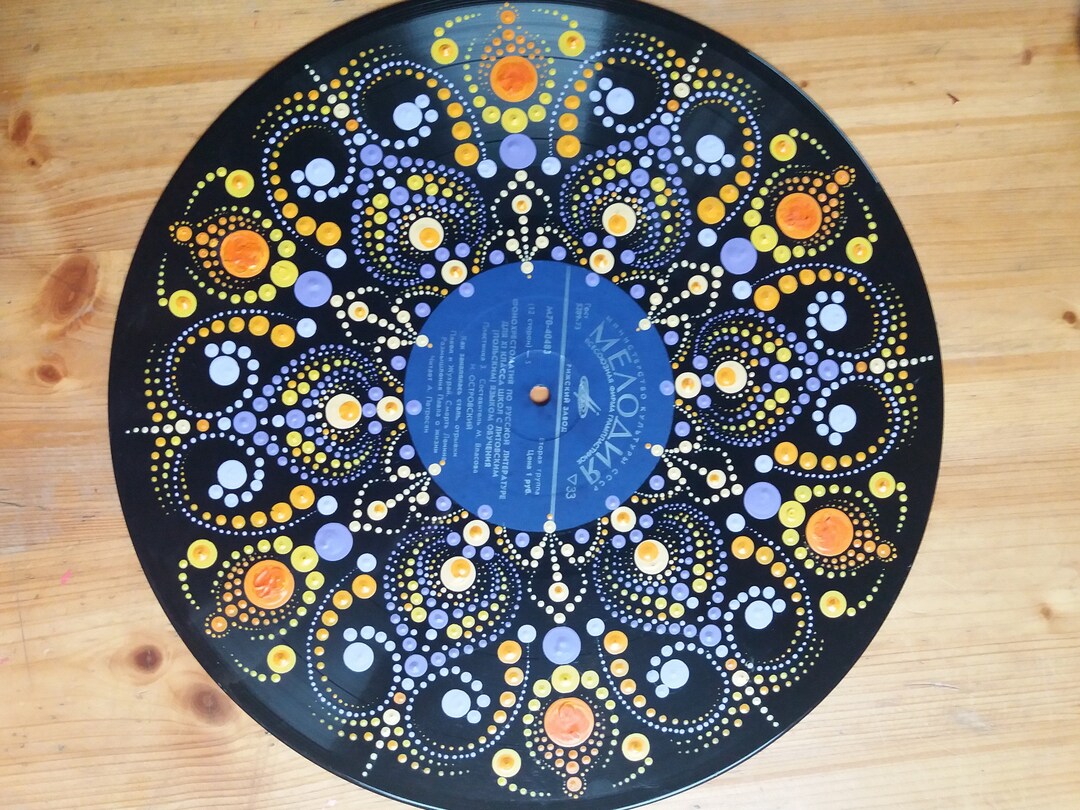 Unique Up-cycled Vinyl Dot Art, Office Decor, Houswarming Antistress ...
