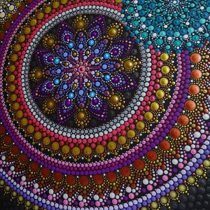 Dot Mandala "joy", Uplifting Wall Decor, Houswarming, Bright Picture ...