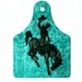 Vintage Teal Bronc Rider Ear Tag Png Images With Transparent | Etsy