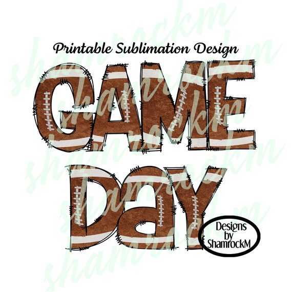 Printable Sublimation Design Game Day Football Letters Png - Etsy