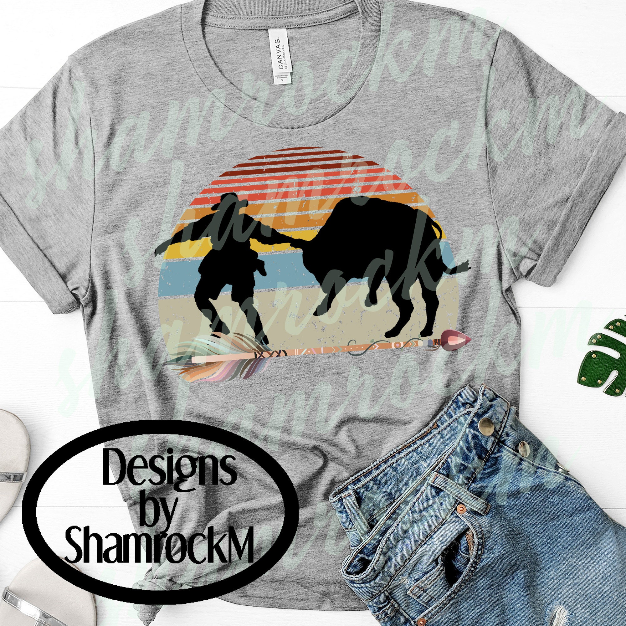 Printable Sublimation Design | Vintage Sunset| Bull Fighter | Png ...
