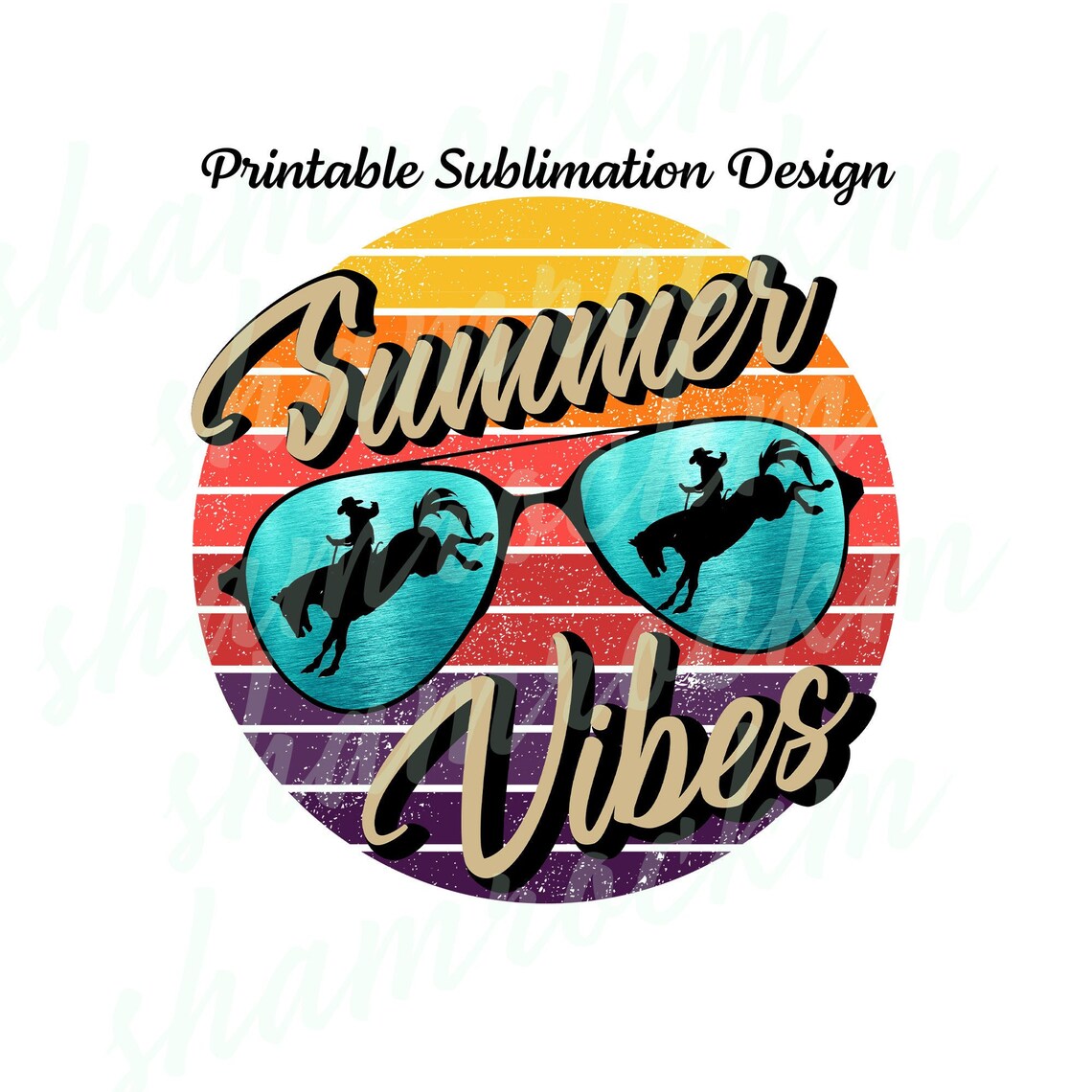 Printable Sublimation Design Summer Vibes Retro Sunset - Etsy