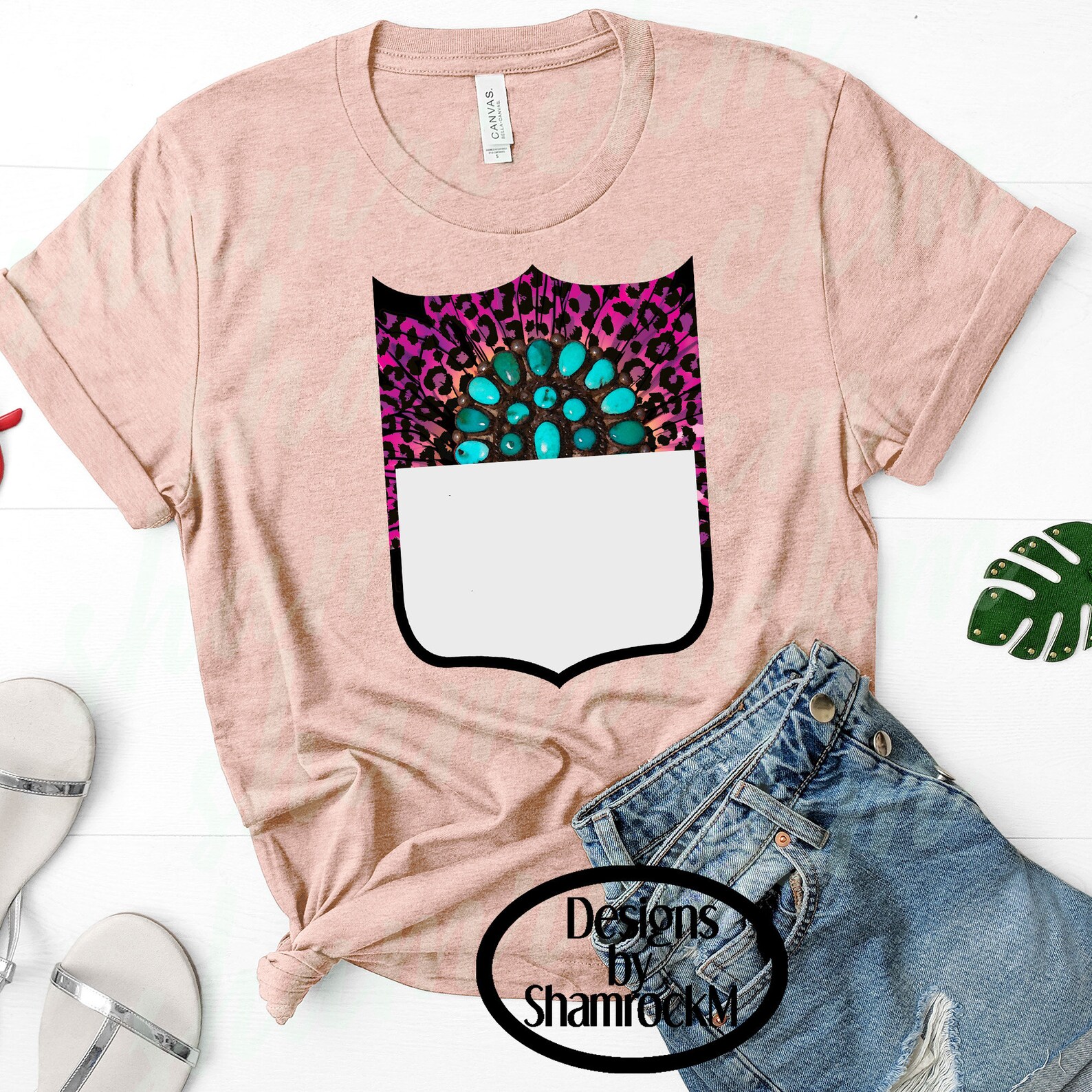 Printable Sublimation Design | Back Number | Cheetah Print | Turquoise ...