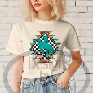 Printable PNG Design | Checkerboard Spade With Bronc Rider | Png Image ...