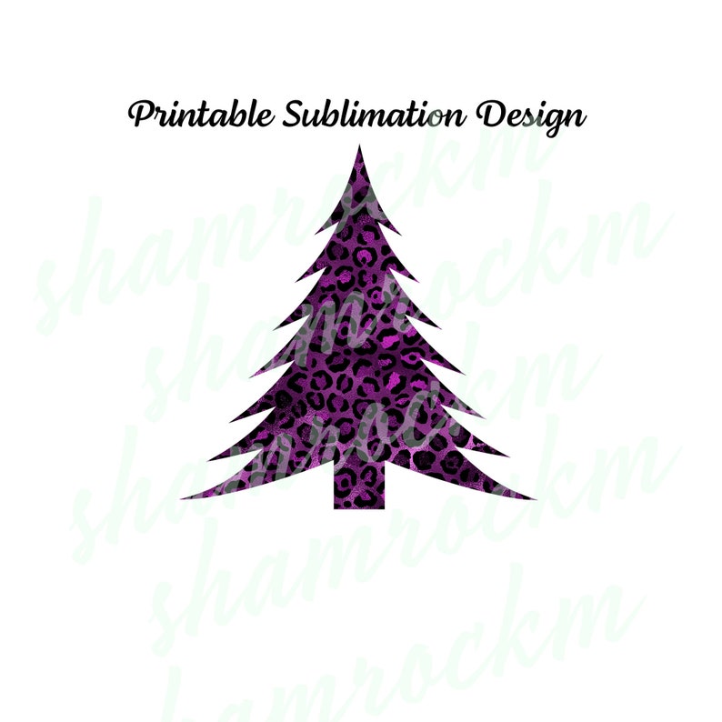 Printable Sublimation Design, Purple Leopard Christmas Tree Bundle, Png ...