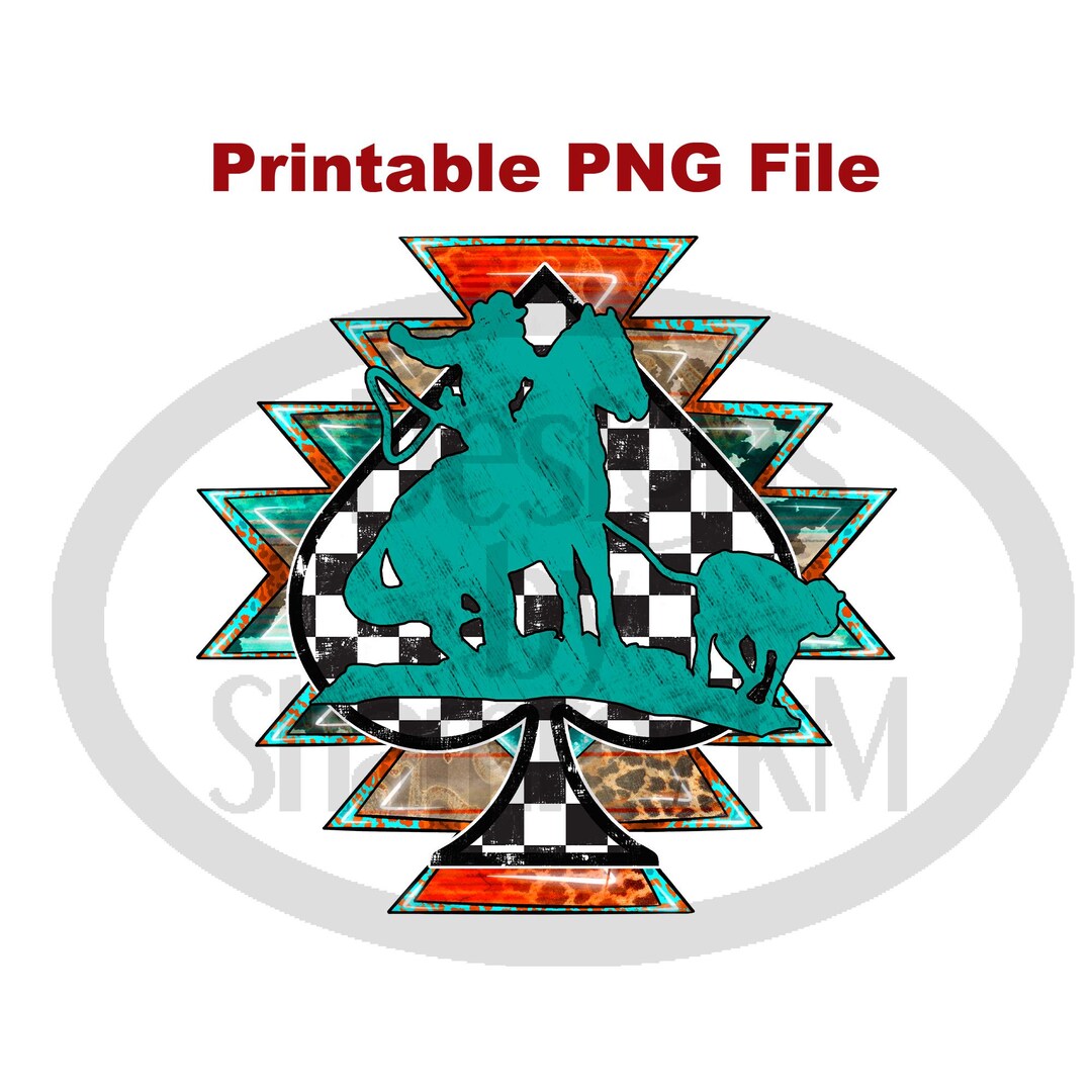 Printable PNG Design | Checkerboard Spade With Breakaway Roper | Png ...
