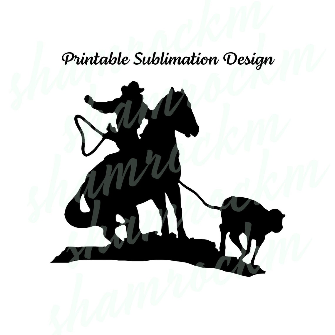 Printable Sublimation Design Breakaway Roper Silhouette - Etsy