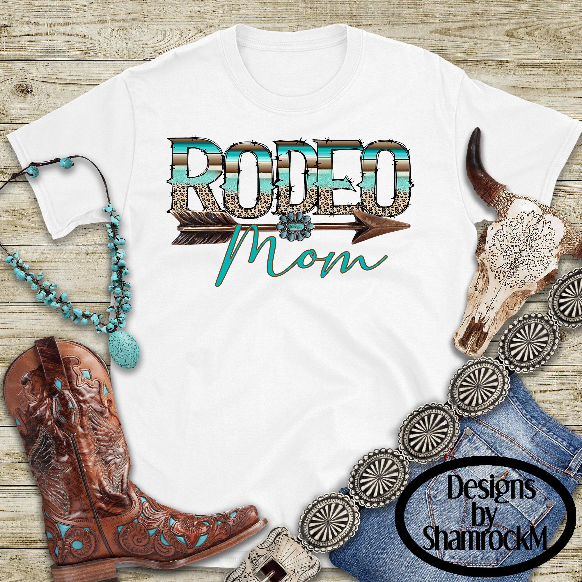 Printable Sublimation Design Rodeo Mom Teal Serape & - Etsy
