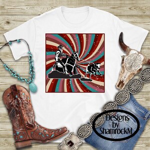 Printable Sublimation Design Calf Roper Retro Grunge Png Image ...