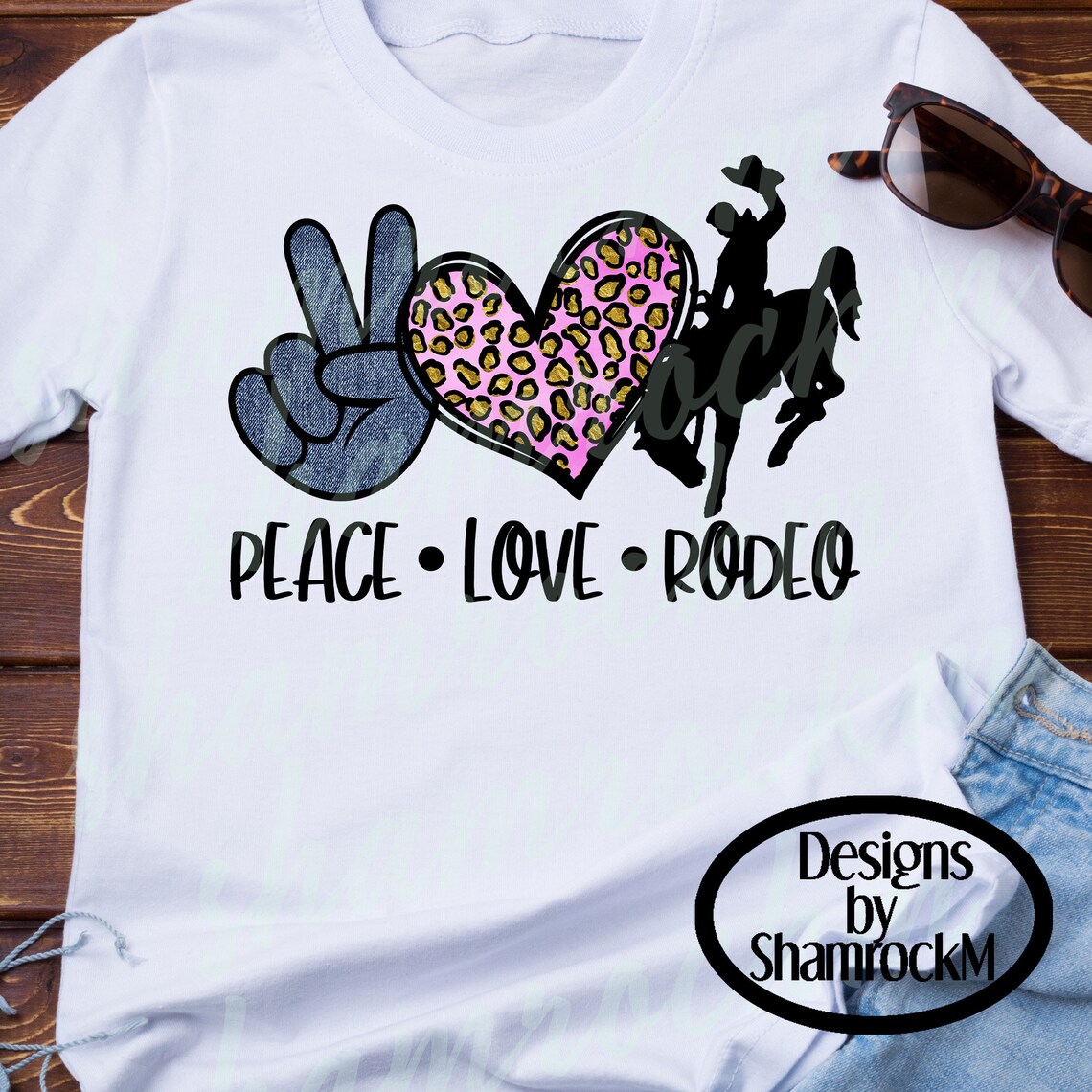 Printable Sublimation Design Peace Love Rodeo Png Images - Etsy