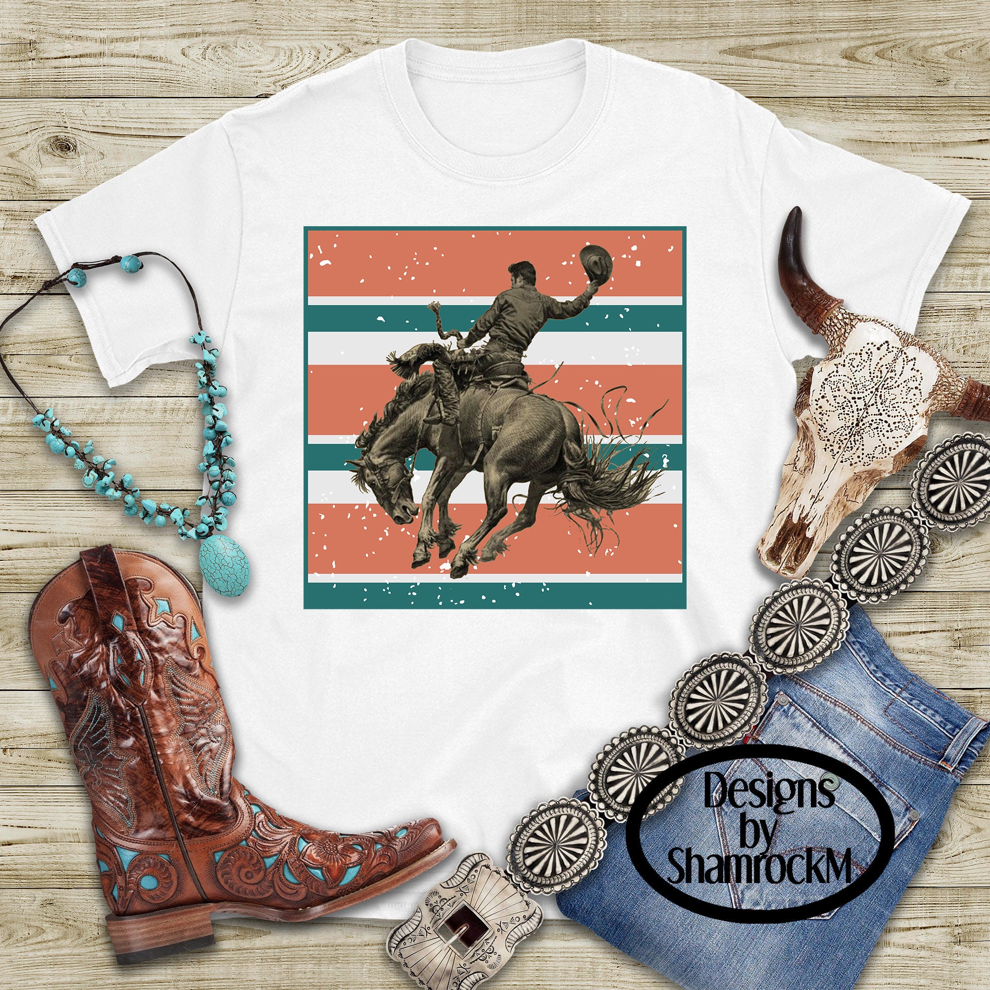 Printable Sublimation Design Bronc Rider Retro Grunge - Etsy