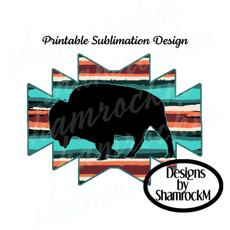Printable Sublimation Design Buffalo on Aztec Serape Png | Etsy