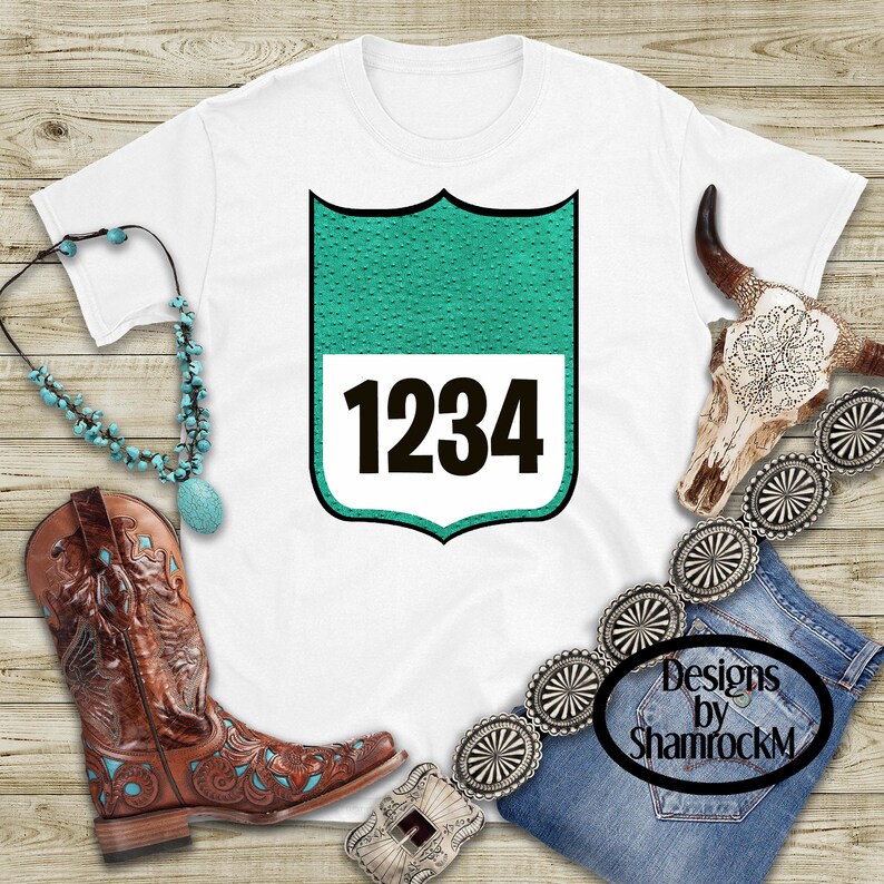 Printable Sublimation Design Rodeo Back Number in Green - Etsy