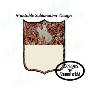 Printable Sublimation Design | Tooled Leather Back Number | Bronc Rider ...